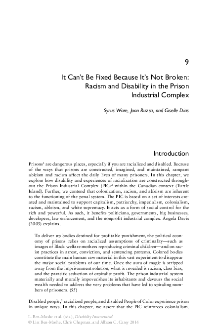 (PDF) It Can’t Be Fixed Because It’s Not Broken: Racism and Disability ...