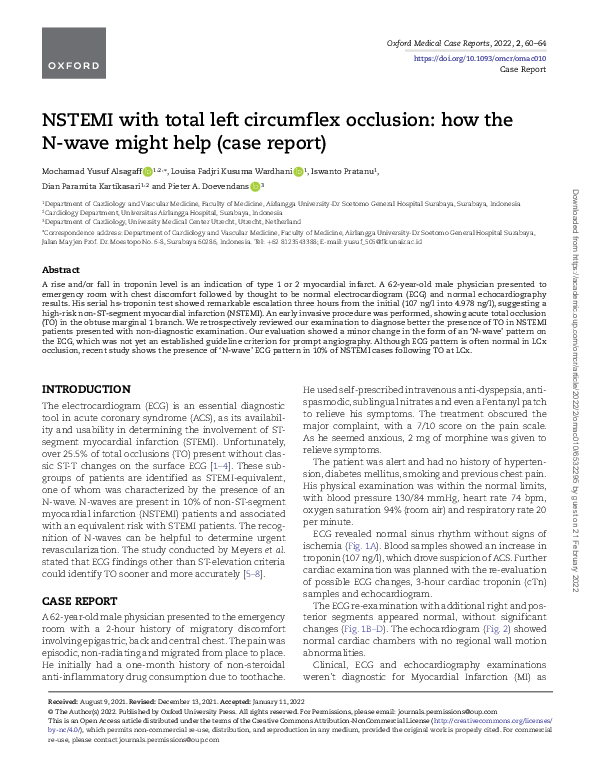 (PDF) NSTEMI with total left circumflex occlusion: how the N-wave might help (case report)