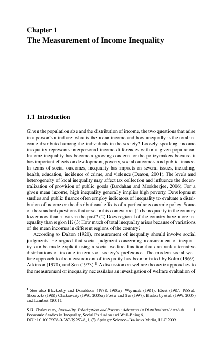 (PDF) The Measurement of Income Inequality