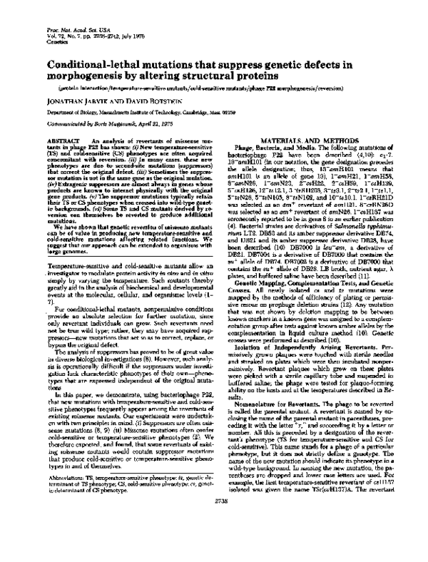 (PDF) Conditional-lethal mutations that suppress genetic defects in ...
