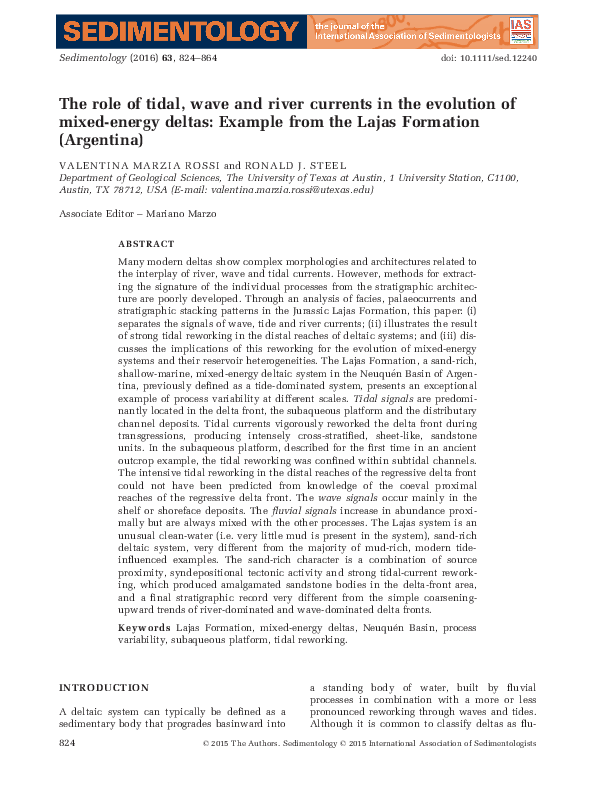 (PDF) The role of tidal, wave and river currents in the evolution of ...