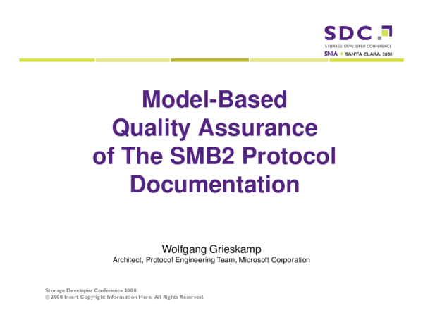 (PDF) Model-Based Quality Assurance of the SMB2 Protocol Documentation | Keith Stobie - Academia.edu