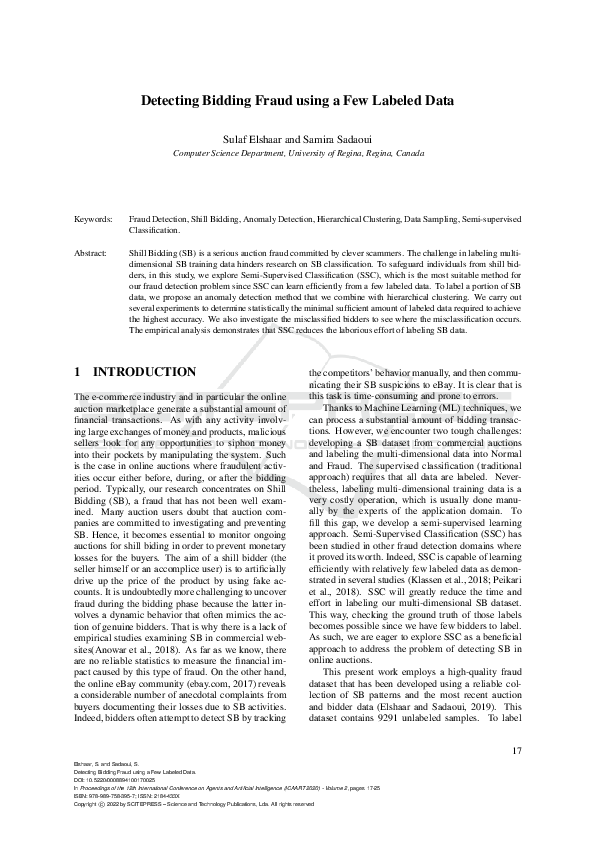 (PDF) Detecting Bidding Fraud using a Few Labeled Data