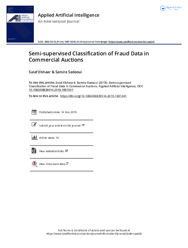 (PDF) Semi-supervised Classification of Fraud Data in Commercial Auctions