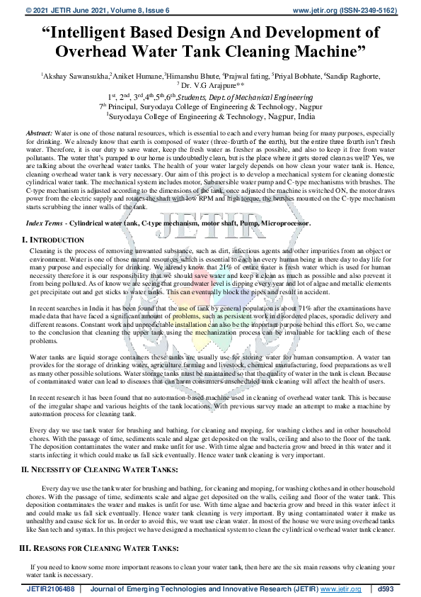 (PDF) Intelligent Based Design And Development of Overhead Water Tank ...