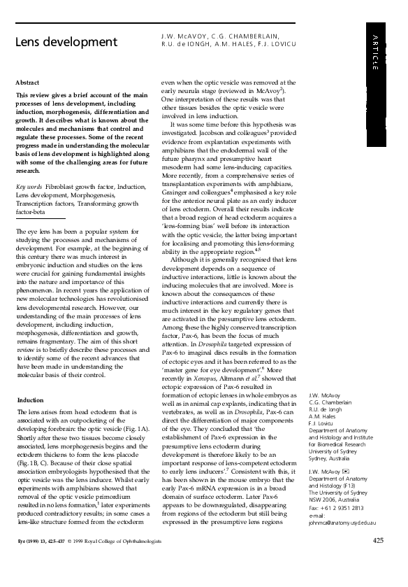 (PDF) Lens development