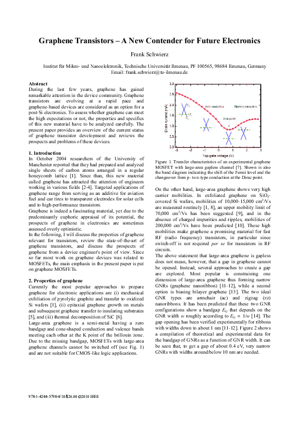 (PDF) Graphene transistors — A new contender for future electronics