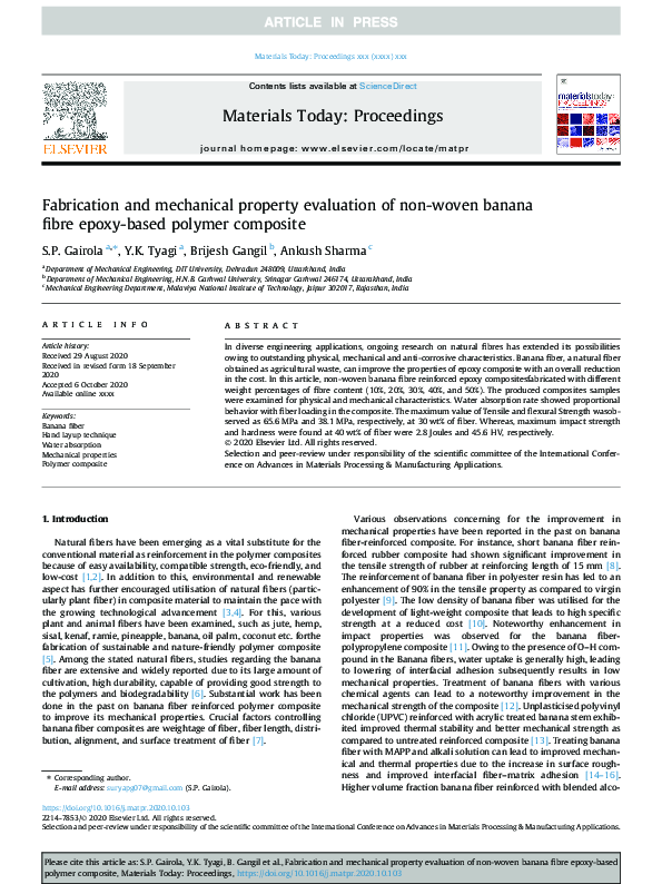 (PDF) Fabrication and Mechanical Property Evaluation of Ethiopia Banana ...