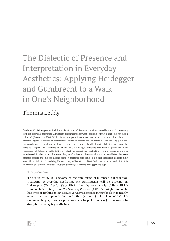 (PDF) The Dialectic of Presence and Interpretation in Everyday ...