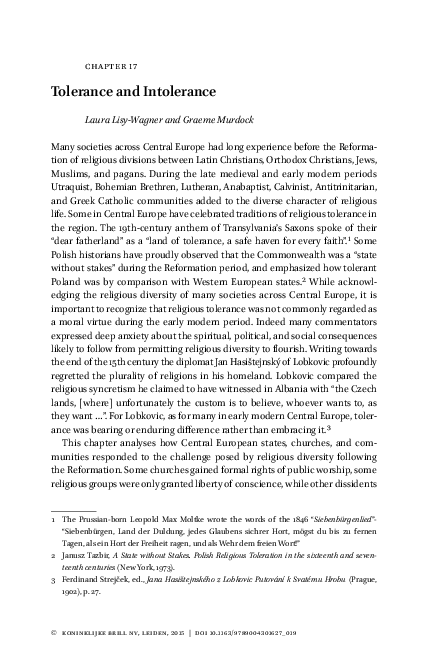 (PDF) Tolerance and Intolerance