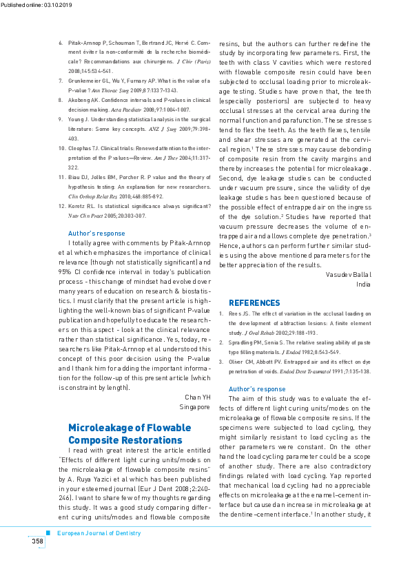 Pdf Microleakage Of Flowable Composite Restorations