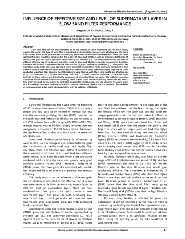 (PDF) Influence of Effective Size and Level of Supernatant Layer in ...