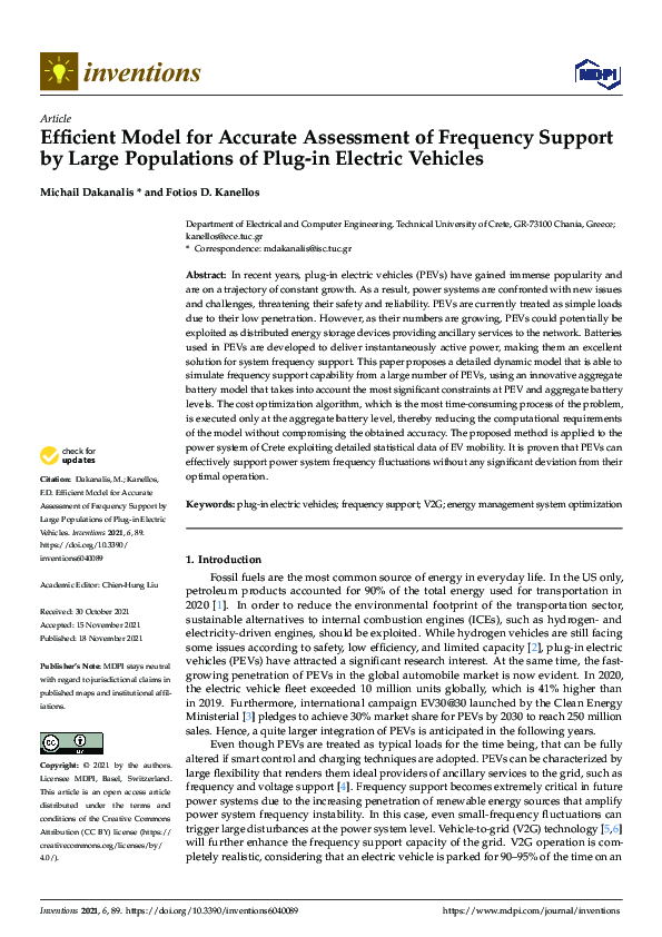 (PDF) Efficient Model for Accurate Assessment of Frequency Support by Large Populations of Plug ...