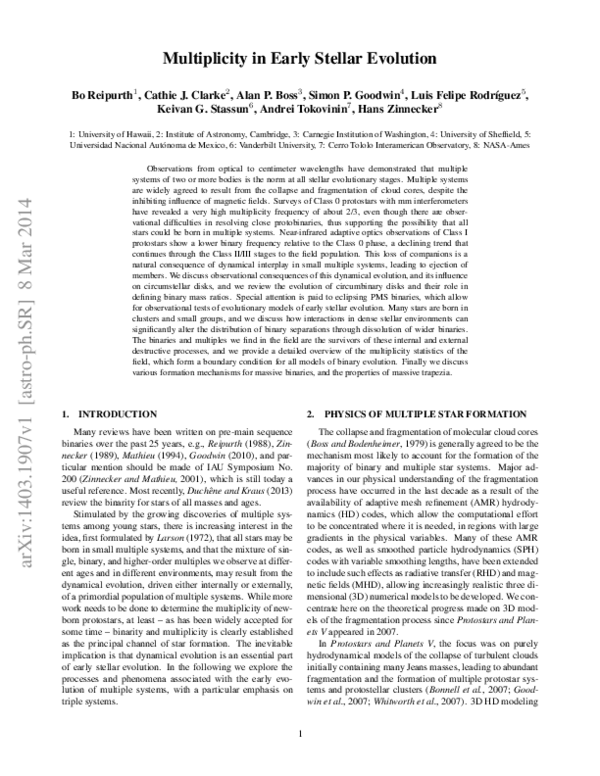 (PDF) Stellar Multiplicity: Evolution and Dynamics