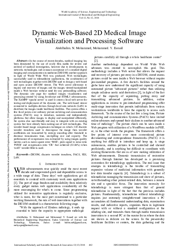 (PDF) Dynamic Web-Based 2D Medical Image Visualization and Processing ...
