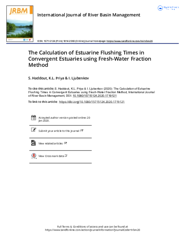 (PDF) The calculation of estuarine flushing times in convergent estuaries using fresh-water ...