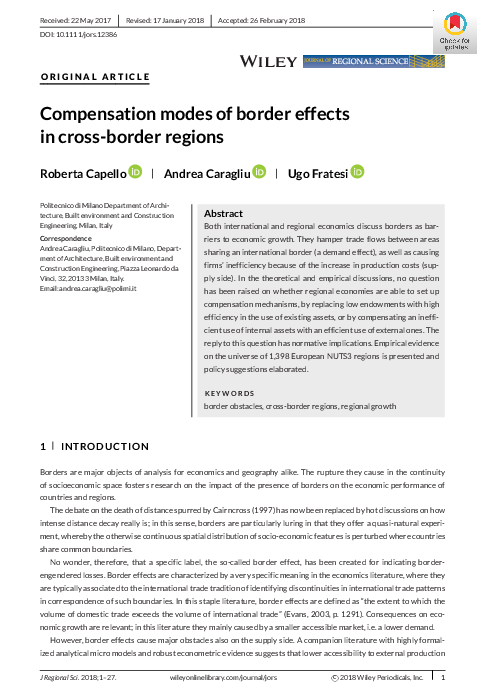 (PDF) Compensation modes of border effects in cross-border regions