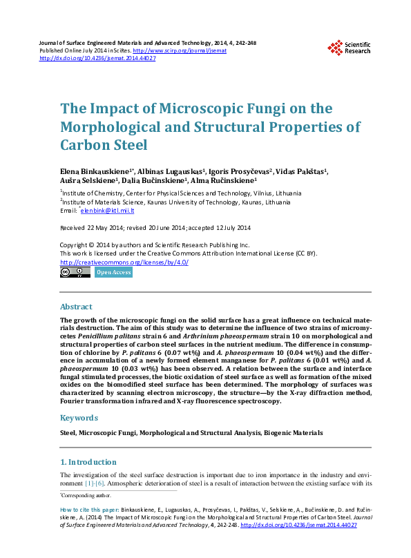 (PDF) The Impact of Microscopic Fungi on the Morphological and ...