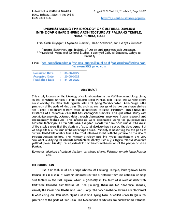 (PDF) Understanding the Ideology of Cultural Dualism in the Car-Shape ...