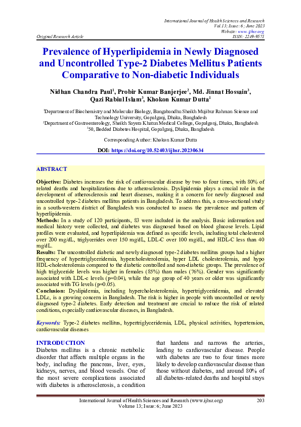 (DOC) Prevalence of Hyperlipidemia in Newly Diagnosed and Uncontrolled ...
