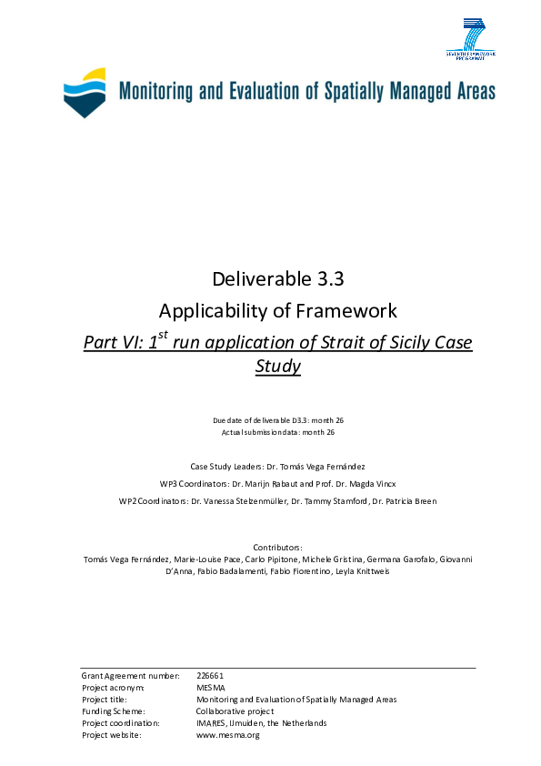 (PDF) Applicability of Framework. 1st run application of the 9 selected ...