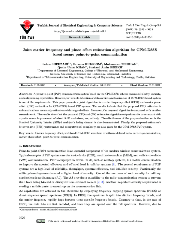(PDF) Joint carrier frequency and phase offset estimation algorithm for CPM-DSSS based secure ...