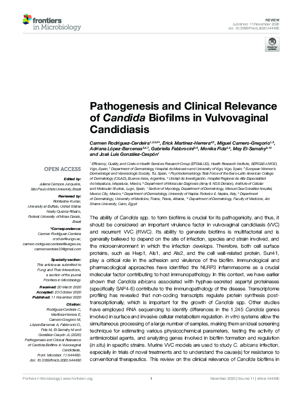 (PDF) Pathogenesis and Clinical Relevance of Candida Biofilms in ...
