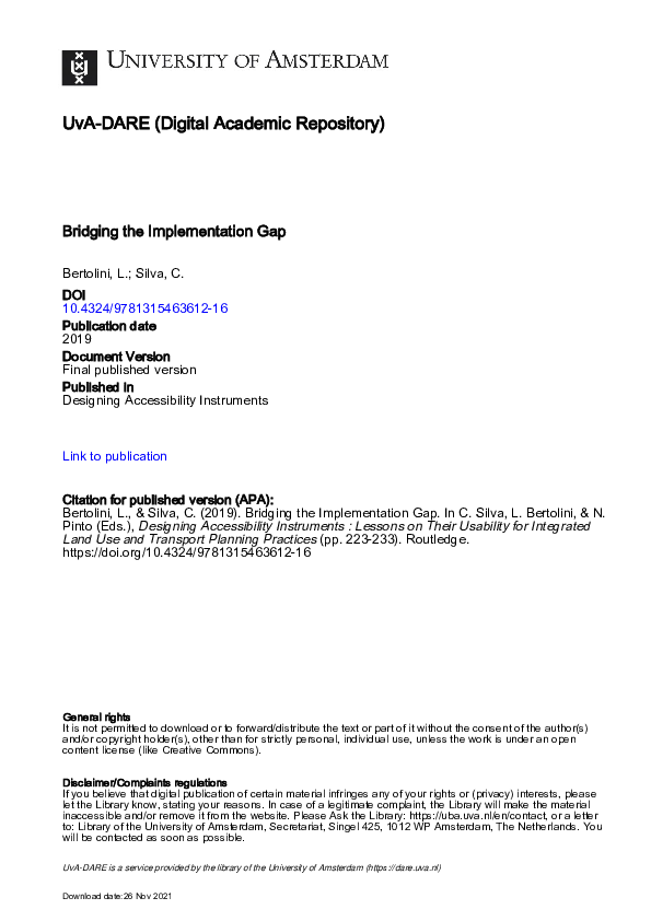 (PDF) Bridging the Implementation Gap