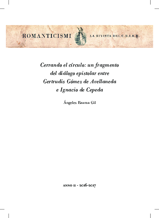 (PDF) Cerrando el círculo: un fragmento del diálogo epistolar entre ...