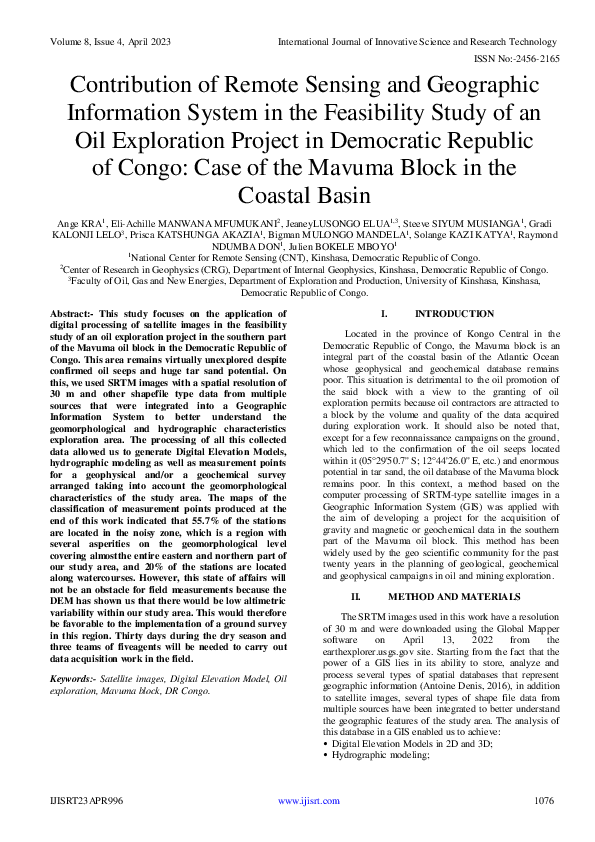 (PDF) Contribution of Remote Sensing and Geographic Information System ...