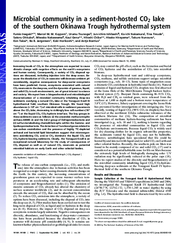 (PDF) Microbial Community in a Sediment-Hosted CO2 Lake of the Southern ...