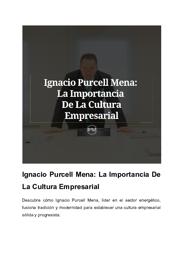 (PDF) Ignacio Purcell Mena: La Importancia de la Cultura Empresarial