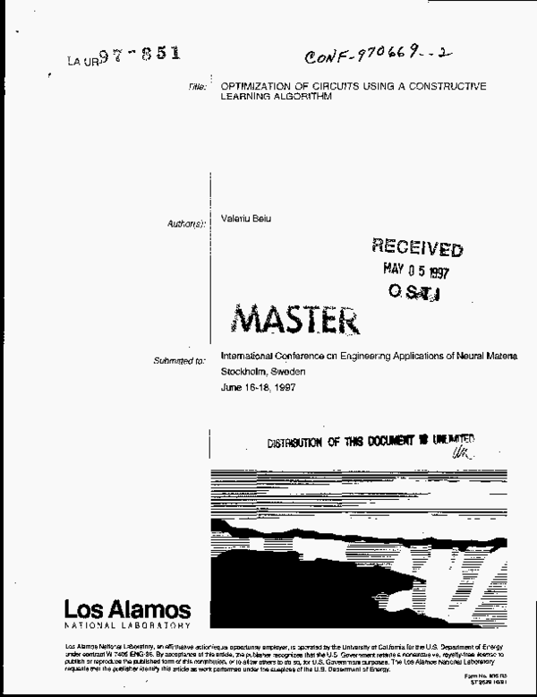 Pdf Optimization Of Circuits Using A Constructive Learning Algorithm 9046