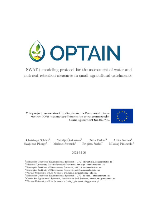 (PDF) SWAT+ modeling protocol for the assessment of water and nutrient ...