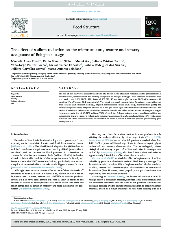 (PDF) The effect of sodium reduction on the microstructure, texture and ...