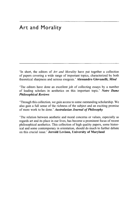 (PDF) Art and Morality
