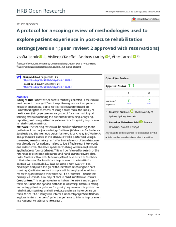 (PDF) A protocol for a scoping review of methodologies used to explore ...