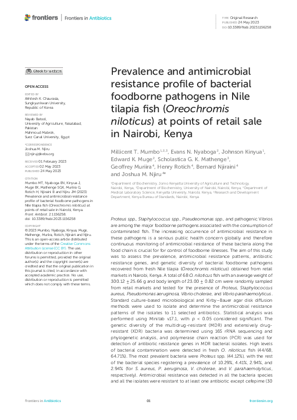 (PDF) Prevalence and antimicrobial resistance profile of bacterial ...