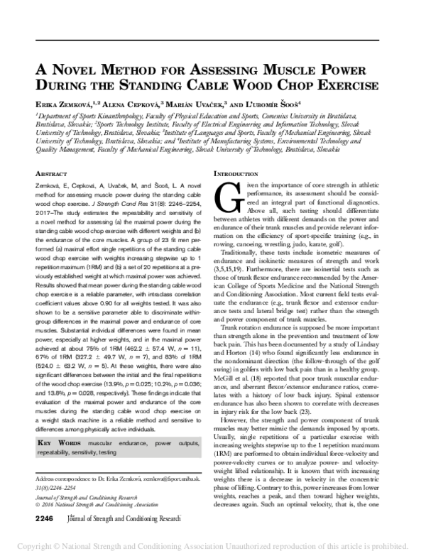 (PDF) A Novel Method for Assessing Muscle Power During the Standing ...