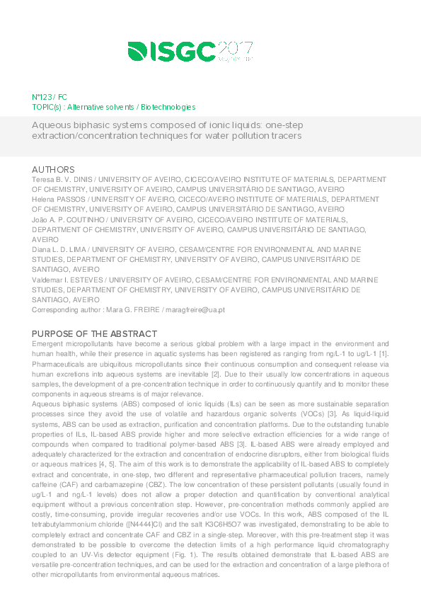 (PDF) Aqueous biphasic systems composed of ionic liquids: one-step ...