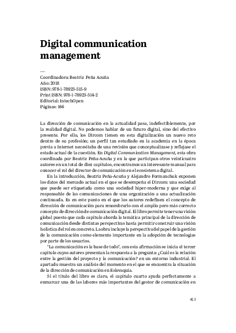 (PDF) Digital communication management