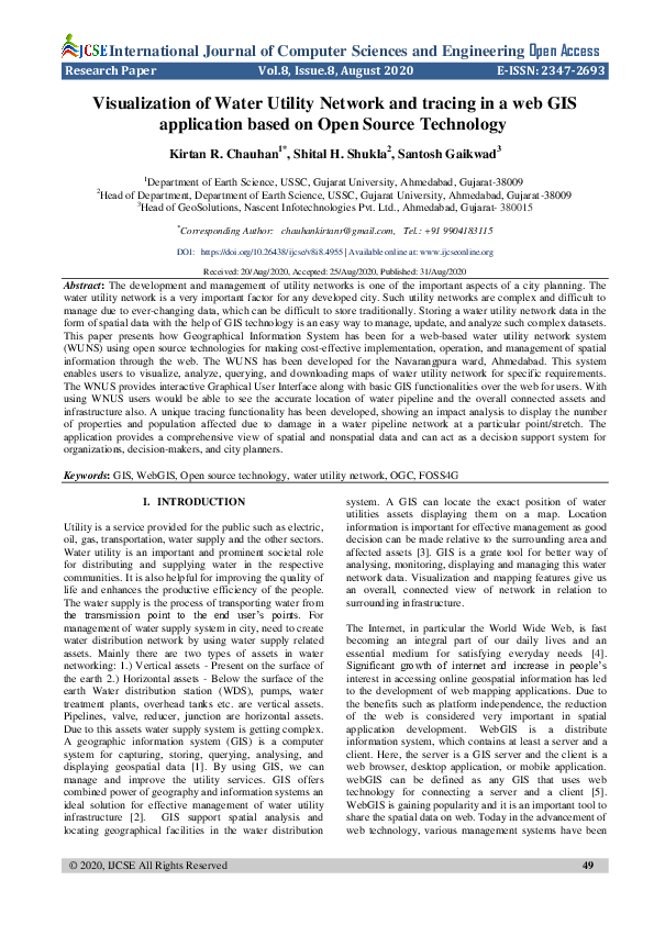 (PDF) Visualization of Water Utility Network and tracing in a web GIS ...