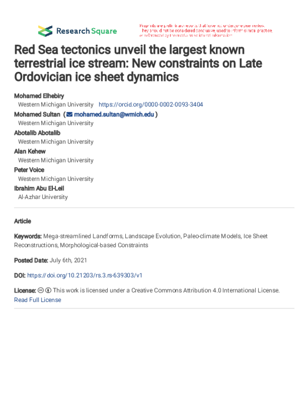 (PDF) Red Sea tectonics unveil the largest known terrestrial ice stream ...