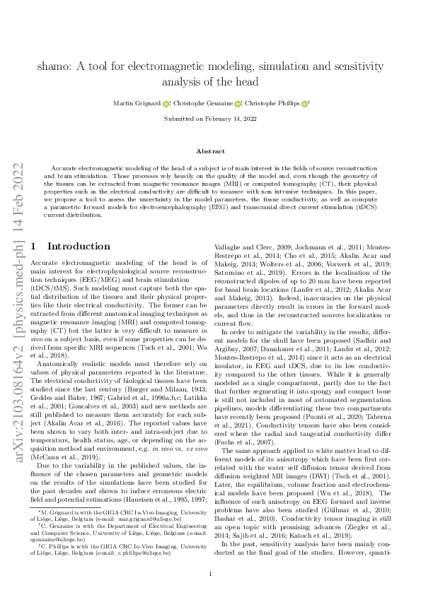 (PDF) Shamo: Electromagnetic Modeling Tool for Head