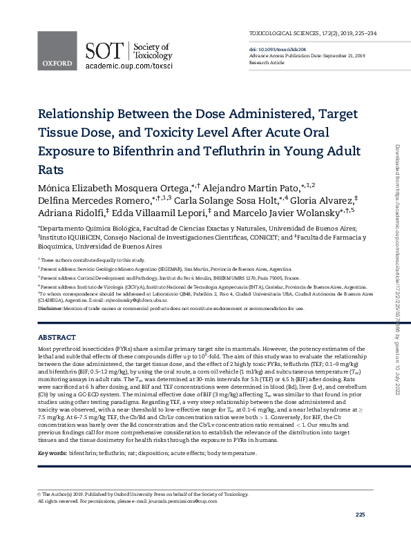 (PDF) Relationship Between the Dose Administered, Target Tissue Dose ...