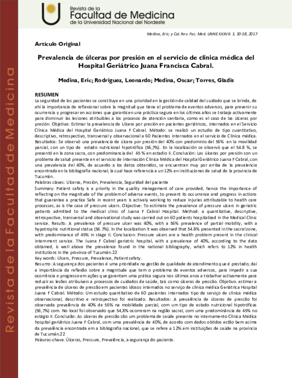 (PDF) Prevalencia de úlceras por presión en el servicio de clínica ...