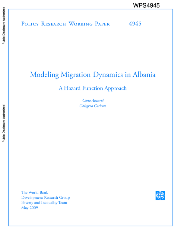 (PDF) Modeling Migration Dynamics In Albania: A Hazard Function Approach