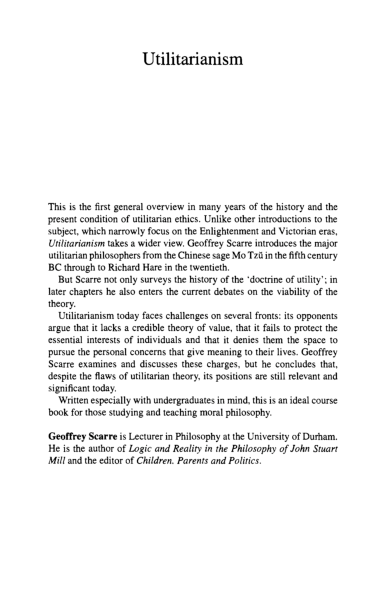 (PDF) Utilitarianism