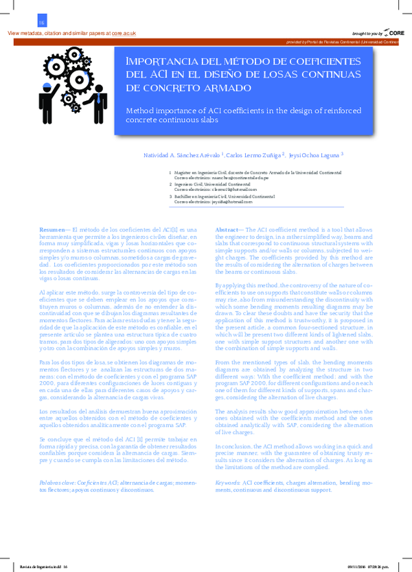 (PDF) Importancia del método de coeficientes del ACI en el diseño de ...