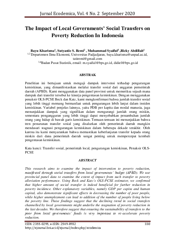 (PDF) The Impact of Local Governments’ Social Transfers on Poverty ...